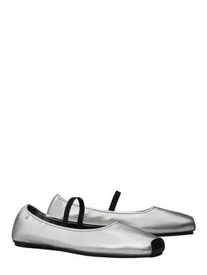 Tory Burch Runway Ballet - Silver/perfect Black