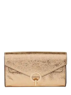Sandro Leather Yza Pocket Bag - Gold