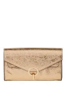 Sandro Yza Leather Clutch - Gold