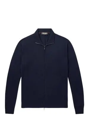 Loro Piana Cashmere Zip-up Sweater - Blue