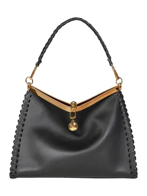 Etro Vela Leather Shoulder Bag - Black