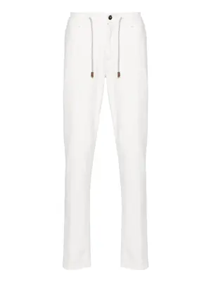 Eleventy Jersey Cotton-blend Trousers - White