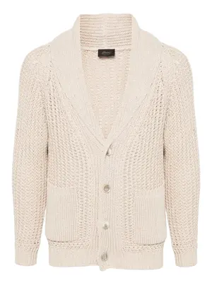 Brioni Crochet-knit Cardigan - Neutrals