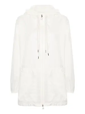 Moncler Mesh-panel Hooded Jacket - White
