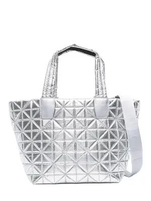 VEECOLLECTIVE Small Vee Quilted Tote Bag - Silver
