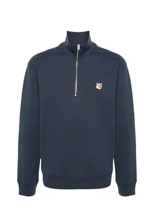 Maison Kitsuné Fox Head Cotton Sweatshirt Blue