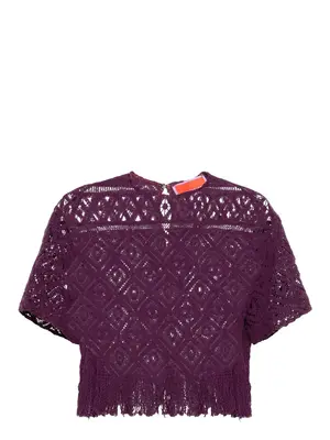 La DoubleJ Lacey La Scala Fringed Top - Purple