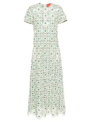 La DoubleJ Swing Macramé Maxi Dress - Neutrals