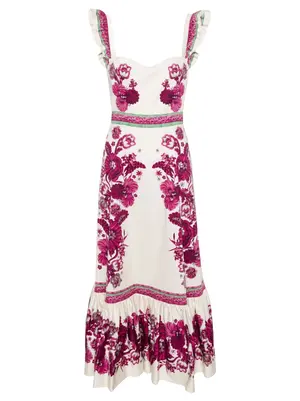 La DoubleJ La DoubleJ Gingerbread Floral-Print Maxi Dress Neutrals