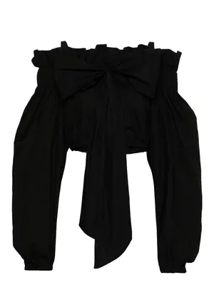Patou Bow-detail Crop Top - Black
