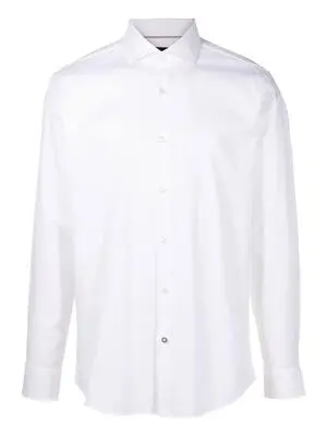 BOSS Long-sleeved Stretch-cotton Shirt - White