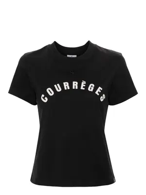 COURREGES Straight Fit T-shirt - Black