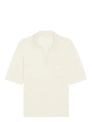 Saint Laurent Saint Laurent Polo Manches Courtes In Black Ecru