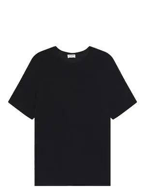 Saint Laurent Tee Col Rond In Black - Noir