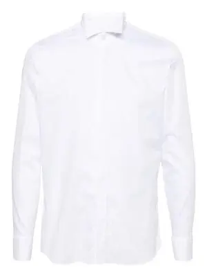 Tagliatore Wingtip-collar Cotton Shirt - White