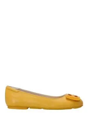 Hogan H661 Patent-leather Ballerina Shoes - Yellow