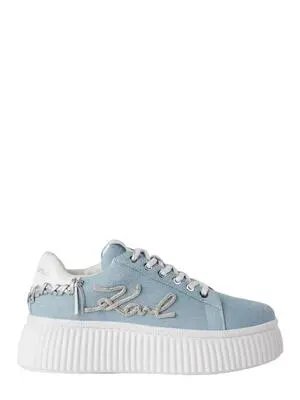 Karl Lagerfeld Whipstitch Platform Sneakers - Blue