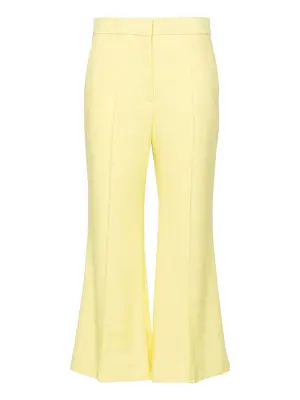 MSGM Mid-rise Cropped Trousers - Yellow