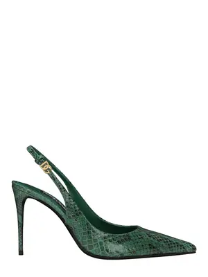 DOLCE & GABBANA Dolce & Gabbana 90mm Snakeskin Slingback Pumps
