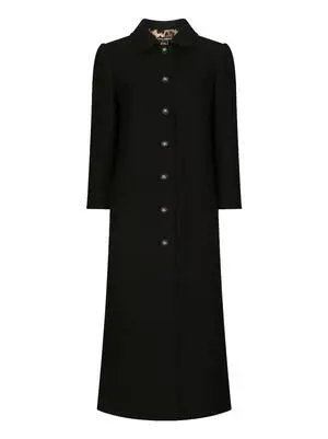 Dolce & Gabbana Logo-button Single-breasted Coat - Black