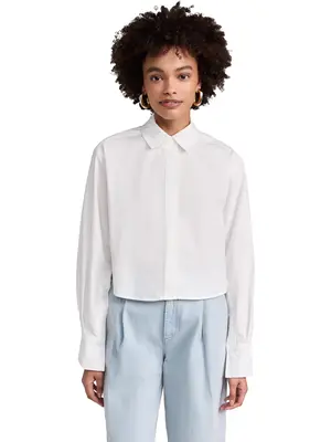 Simkhai Renata Cropped Blouse - White