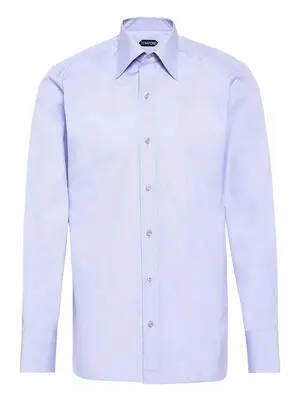 TOM FORD Cotton Poplin Shirt - Blue
