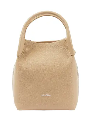 Loro Piana Bale Small Leather Tote Bag - Beige