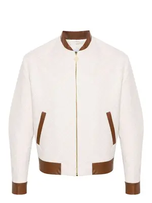 Casablanca Monogram-jacquard Bomber Jacket - Neutrals