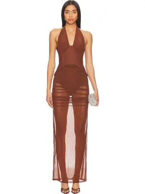 CAMILA COELHO Carolina Midi Dress - Brown