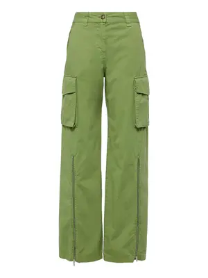 Stella McCartney Mid-rise Cotton Cargo Pants - Green