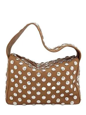 Khaite Elena Studded Leather Shoulder Bag - Tan
