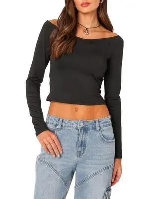 EDIKTED EDIKTED Tahlia Off-The-Shoulder Top Black