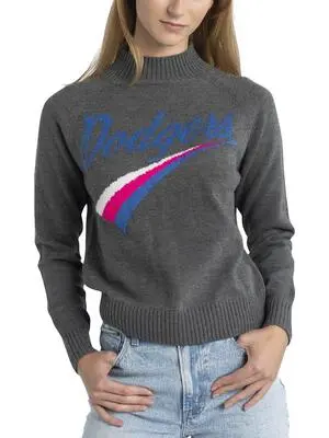 LUSSO Los Angeles Dodgers Serena Raglan Pullover Sweater - Gray