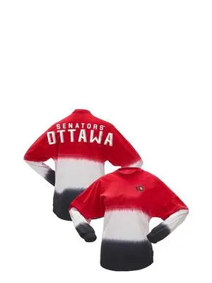 SPIRIT JERSEY Ottawa Senators Ombre Long Sleeve T-shirt Fanatics Branded - Red