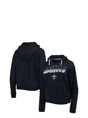 '47 New Orleans Saints Kennedy Notch Neck Pullover Hoodie - Black