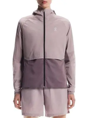 On Core Hooded Packable Running Jacket - Heron/gobi
