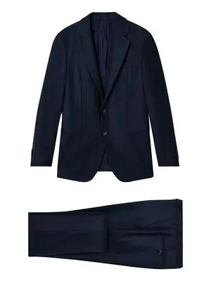 Giorgio Armani Manhattan Line Virgin-wool Single-breasted Suit - Blue