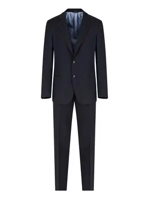 Giorgio Armani Manhattan Line Virgin-wool Single-breasted Suit - Blue