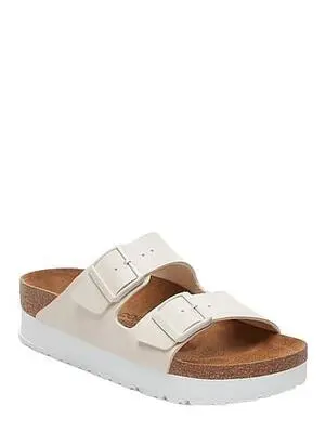 Pink Birkenstock Arizona Platform Vegan Sandals - White,ivory