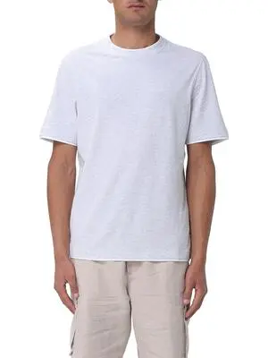 Brunello Cucinelli Crewneck Cotton T-shirt With Contrast Trims Ice