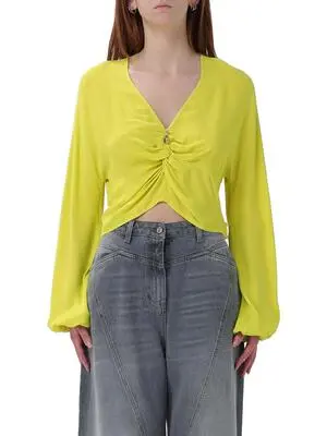 Elisabetta Franchi Draped Knot Detail V-neck Blouse - Cedar