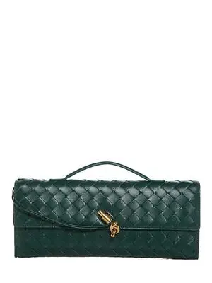 Bottega Veneta Bottega Veneta Andiamo Intrecciato Leather Clutch Emerald/brass