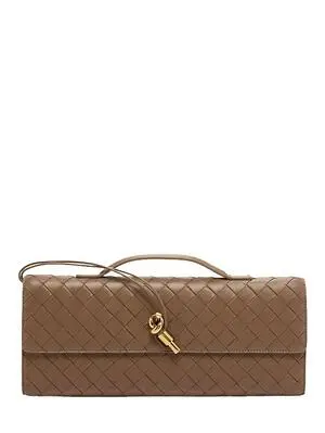 Bottega Veneta Andiamo Intrecciato Leather Clutch Pinecone Leather