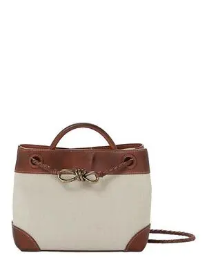 Bottega Veneta Small Andiamo Canvas Shoulder Bag - Natural/light Wood Canvas