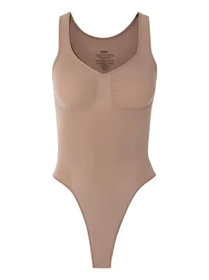SKIMS Seamless Sculpt Scoop Neck Thong Bodysuit - Brown