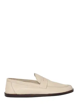 THE ROW THE ROW Cary Leather Loafers Cream