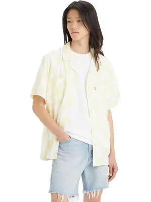 LEVI'S Classic Camp Shirt - Ikat Checker Print Pear Sorbet
