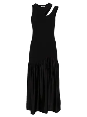 SANDRO Olane Ribbed-knit Maxi Dress