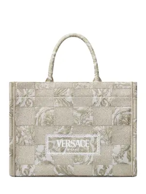 Versace Athena Barocco-jacquard Tote Bag - Neutrals