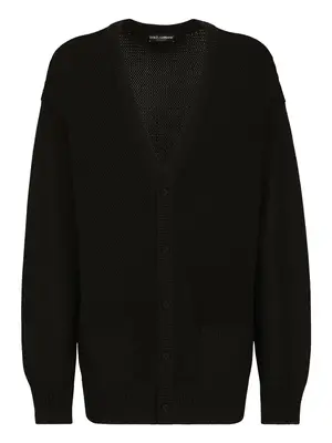 Dolce & Gabbana V-neck Cotton Cardigan - Black